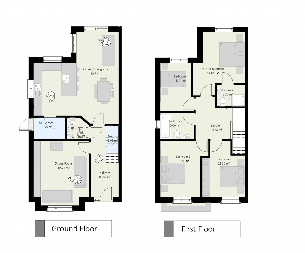House Type B 4 Bed Semi Detached Floor Plans Mccarthy